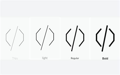 Premium Vector Code Icon Thin Light Regular And Bold Style Design Isolated On White Background