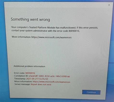 Something Went Wrong Your Computers Trusted Platform Module Has