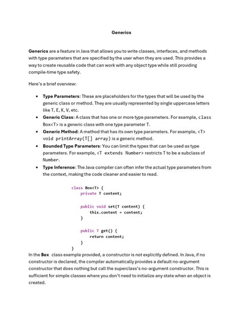 Generics Class Private Public Void Pdf Class Computer Programming