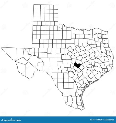 Map Of Travis County In Texas State On White Background Single County