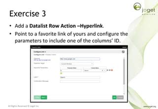 Joget Workflow V Training Slides Designing Your First Datalist PPT