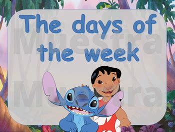 The Days Of The Week Posters Lilo And Stitch By Learnsupply Tpt