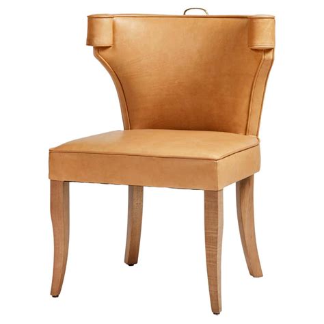 Upholstered Dining Chair With Bronze Patina Brass Details By Randy