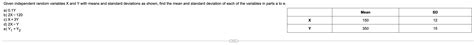 Solved Given Independent Random Variables X And Y With Means