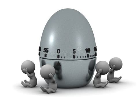 Stressed 3d Characters With Large Egg Timer Stock Illustration