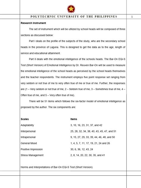 Research Instrument Pdf Emotional Intelligence Cognitive Science
