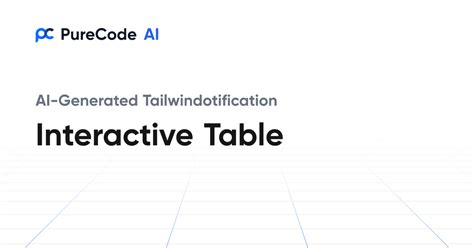 build great tailwindotification interactive table components faster
