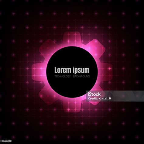 어두운 분홍색 기술 추상적인 배경 톱니바퀴 원형 공간 벽지 웹 사이트 표지 포스터 배너 브로셔 평면 벡터 디자인 가상현실에 대한 스톡 벡터 아트 및 기타 이미지 Istock