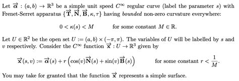 let à a b r3 be a simple unit speed c regular