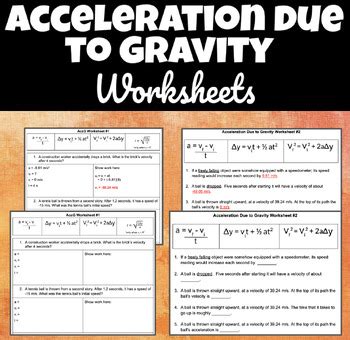 Free Fall Practice Worksheets By Bateson Physics TPT