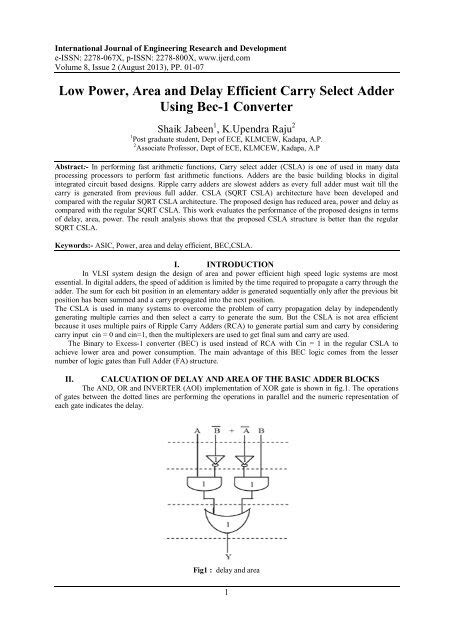 low power area and delay efficient carry select adder using bec 1 converter
