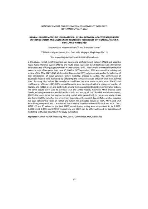 pdf rainfall runoff modeling using artificial neural network