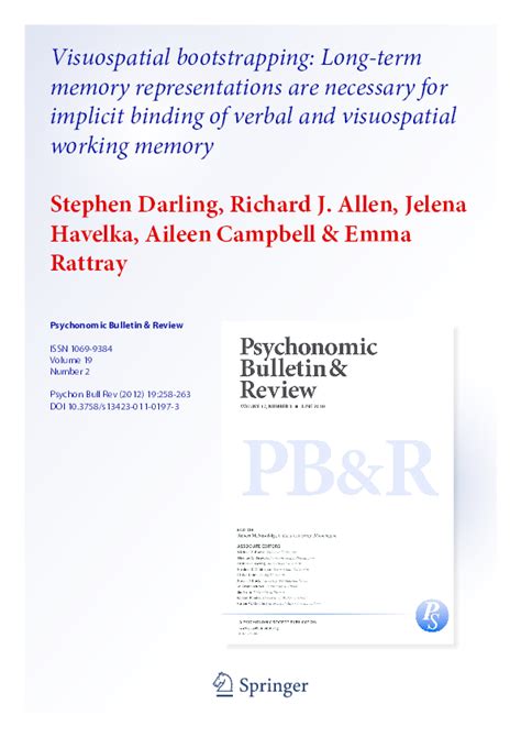 Pdf Visuospatial Bootstrapping Long Term Memory Representations Are Necessary For Implicit