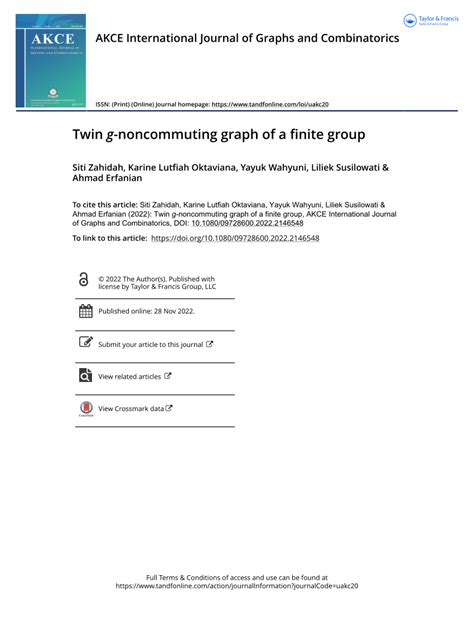 Pdf Twin G Noncommuting Graph Of A Finite Group