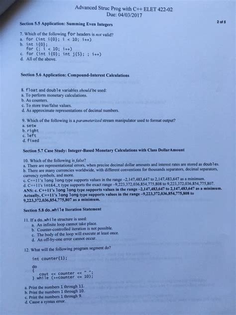 Solved Advanced Struc Prog With C Elet 422 02 Due