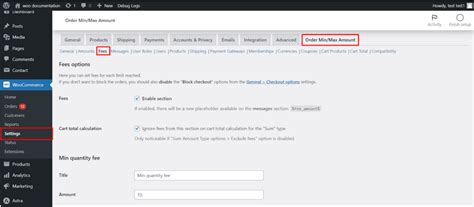 Using Fees With Order Minimummaximum Limits Wpfactory