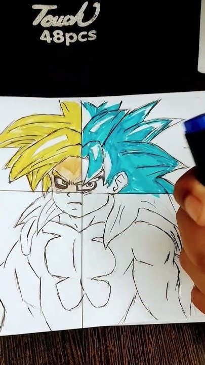Drawing Ssj4 In Four Colour [part 2] Anime Phonk Animedrawing