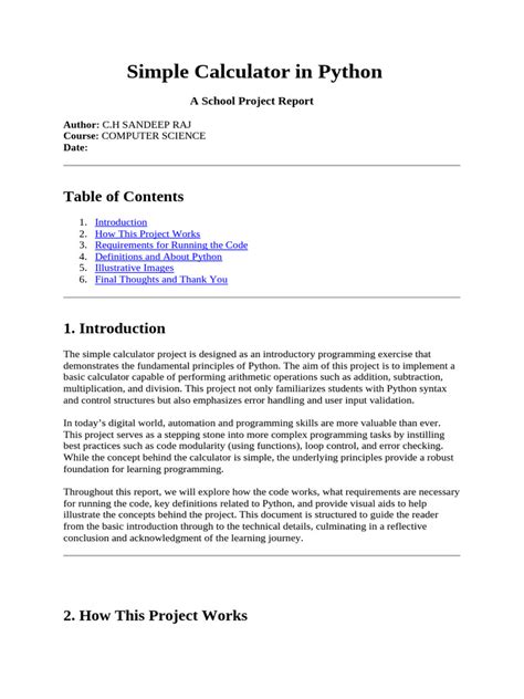 Simple Calculator In Python Pdf Python Programming Language Control Flow