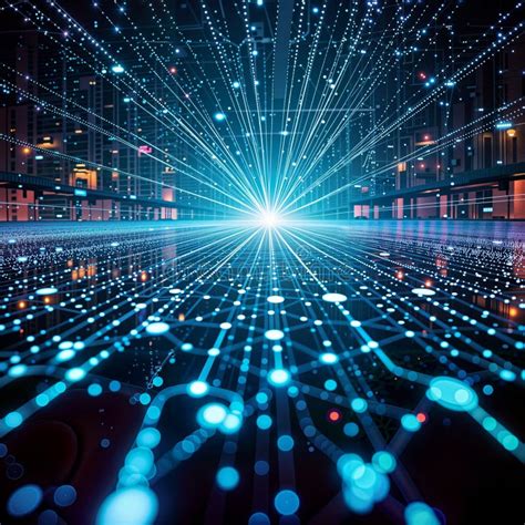 Digital Connectivity Futuristic Network Of Glowing Lines Generative Ai Stock Illustration
