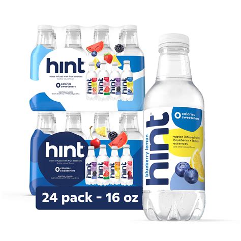 Hint Flavored Bottled Water 6 Flavor Blue And White Variety Pack