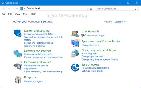 Create Control Panel Shortcut In Windows 10 Tutorials