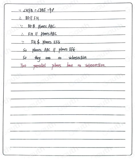 Solved Use The Figure To Determine The Intersection Of Planes Abc And
