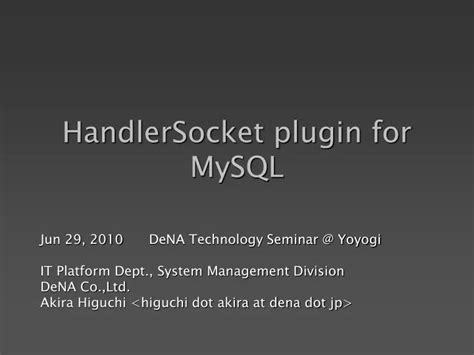 ppt handlersocket plugin for mysql powerpoint presentation free