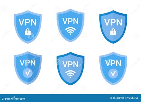 Vpn Shield Icon Concept Set Sign Vector Vpn Wifi Element Stock Illustration Illustration Of