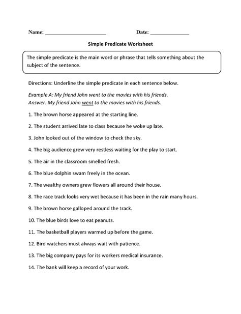 Predicate Nominative Predicate Adjective Worksheets