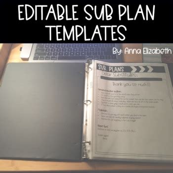 Editable Sub Plan Template By Anna Elizabeth TPT