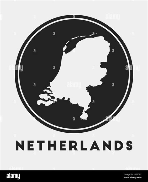 Netherlands Icon Round Logo With Country Map And Title Stylish Netherlands Badge With Map