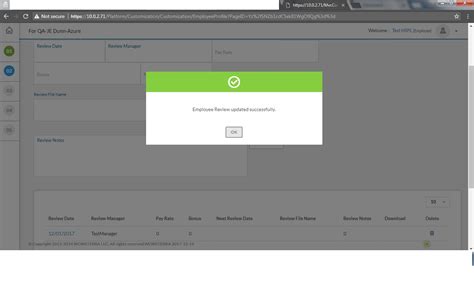NF 5323 Pre Prod Employee Management Page Showing Validation Message For Grey Out Fileds