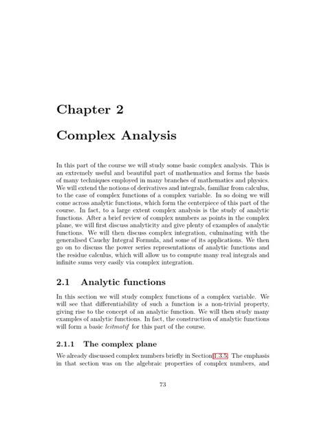 Complex Analysis Pdf Complex Analysis Complex Number