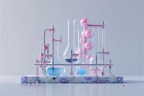 Chemistry Laboratory On Grey Background 1 Chemis Premium Ai Generated