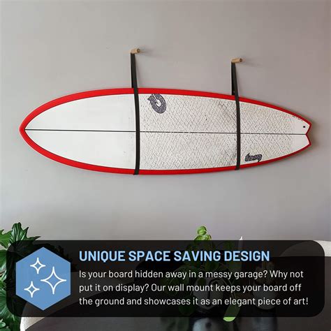 Best Leather Surfboard Wall Mount In Black Hang 11