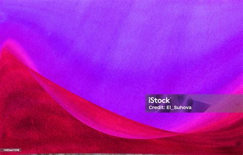 추상적인 수채화 수평 배경에는 반점 물보라 줄무늬 파도 엽서 벽지 초대장 인사말 명함의 그라디언트가 있습니다 밝은 퍼플 핑크 바이올렛 마젠타 라일락 축제 0명에 대한 스톡