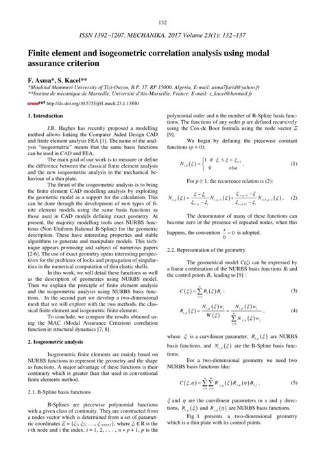 PDF Finite Element And Isogeometric Correlation Analysis Using Modal As Surance Criterion