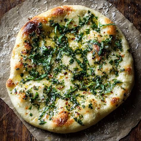 Naked Pizza With Basil And Garlic Topped With Fresh Herbs Tasty Gusto