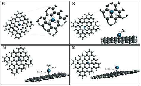Dft Optimized Geometries Of A Pd Doped Graphene B Pd Doped