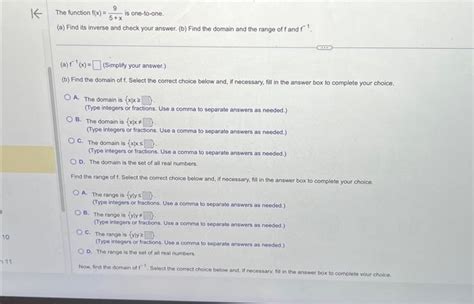 solved function f x 5 x9 is one to one find its inverse