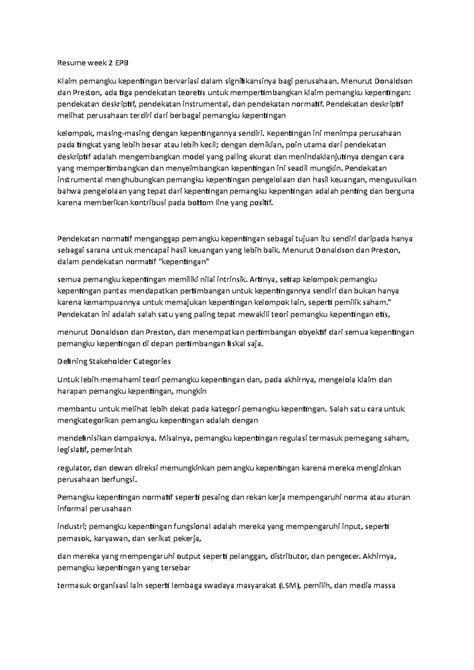 Resume Week 2 Epb First Chapter Of Epb Resume Week 2 Epb Klaim