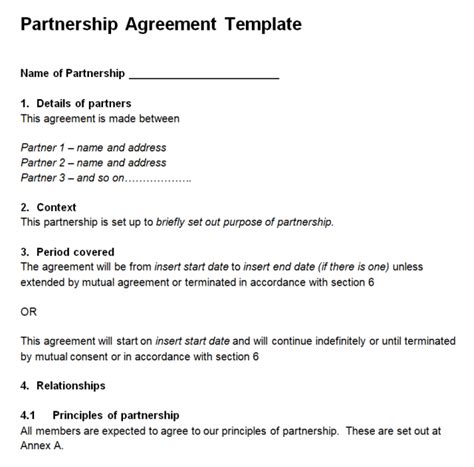 14 Customizable Partnership Agreement Templates In Ms Word