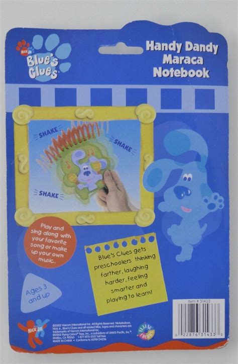 Blues Clues Handy Dandy Maraca Notebook Item 31433 New Sealed Read Description 4558902404