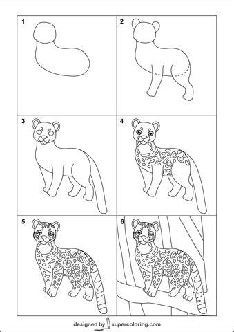 How To Draw A Cartoon Ocelot Free Printable Puzzle Games