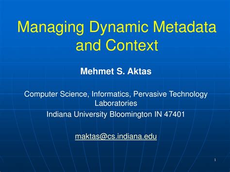 ppt managing dynamic metadata and context powerpoint presentation