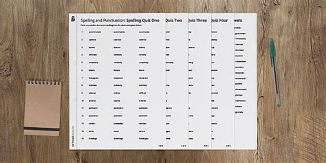 Spelling Test For Year 7 9 Beyond English Teacher Made