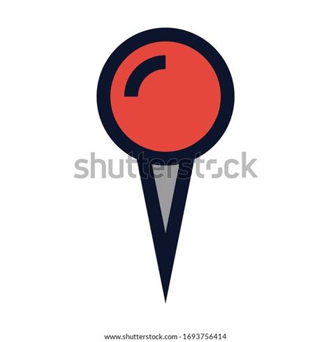 Circle Push Pin Simple Vector Color Stock Vector Royalty Free Shutterstock