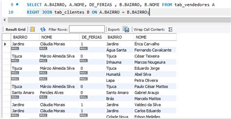 na aula 5 da etapa 4 o professor passa um codigo de Right join e não