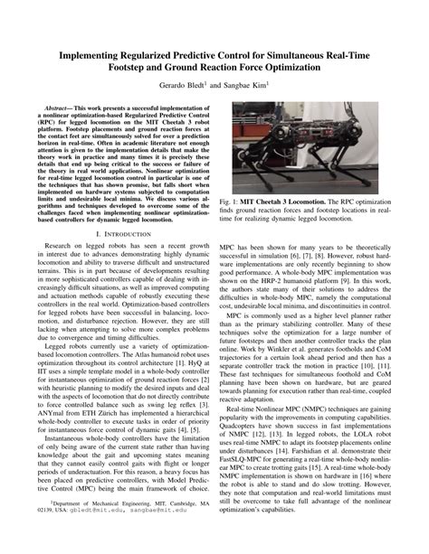 Pdf Implementing Regularized Predictive Control For Simultaneous Real Time Footstep And Ground