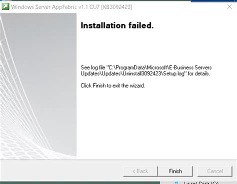Sharepoint 2019 Prerequisite Installer Fails During Cumulative Update Package 7 For App Fabric 1